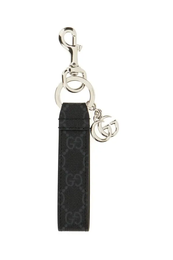 Gucci Monogram Keychain With Interlocking G Charm - Multicolor