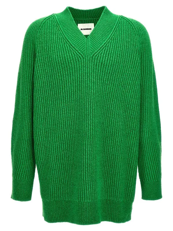 JIL SANDER Oversized V-neck Sweater