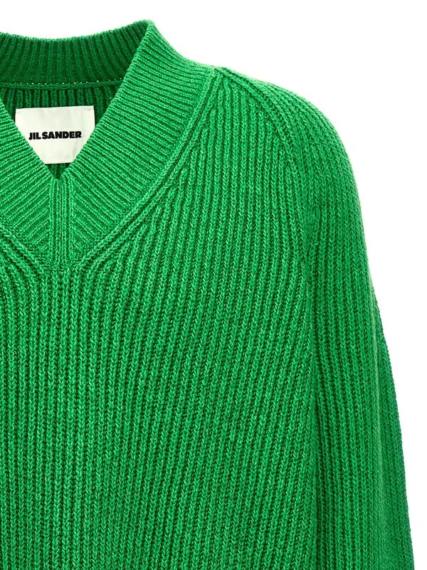 JIL SANDER Oversized V-neck Sweater