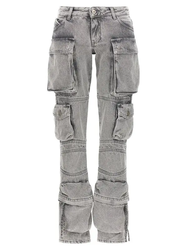 Attico Essie Skinny Cargo Jeans - Gray
