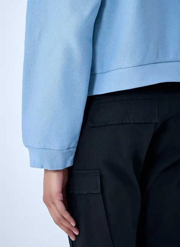 Balenciaga Zip-up Hoodie With Drawstring Hood - Blue
