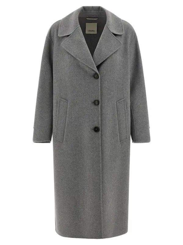 Max Mara S Mmzoe' Hand-sewn Wool Coat - Gray