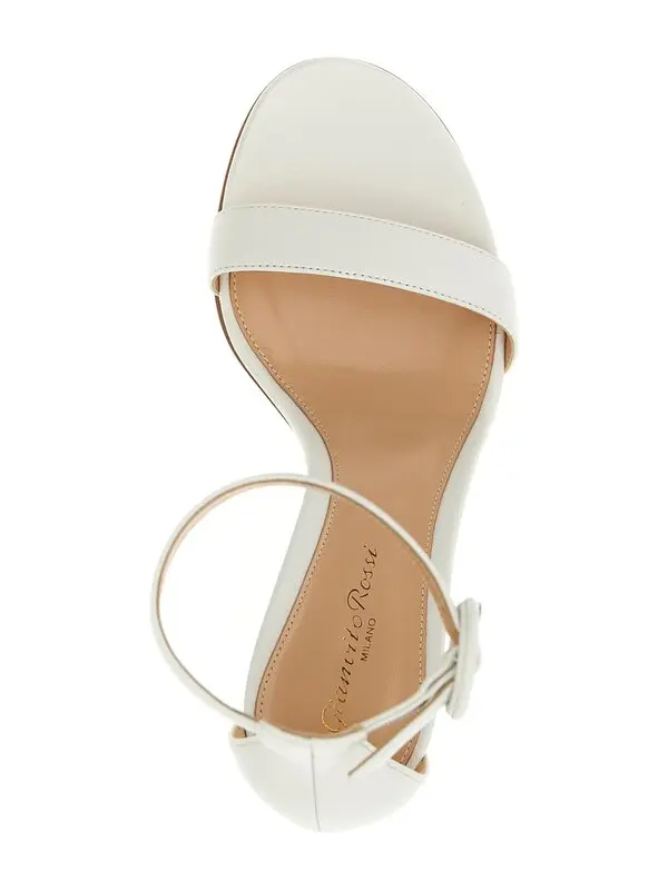 GIANVITO ROSSI Portofino' Nappa Leather Heeled Sandals - White
