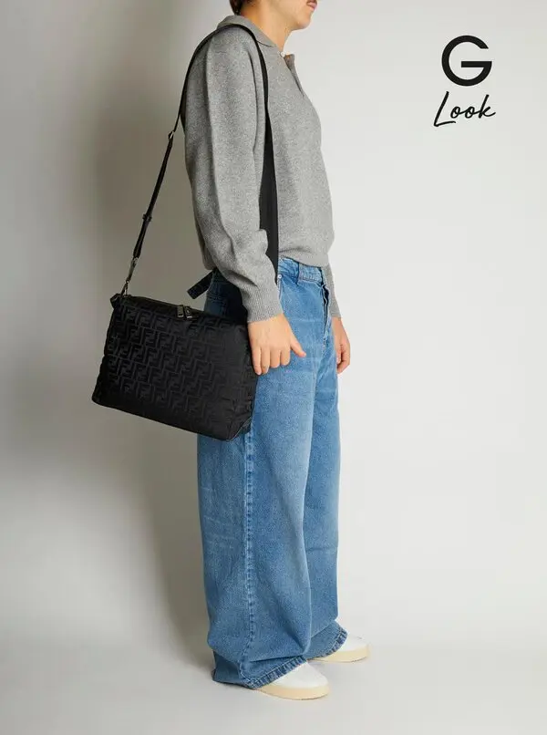 Fendi Lui Large' Shoulder Bag With All-over Ff Motif In Tech Fabric - Multicolor