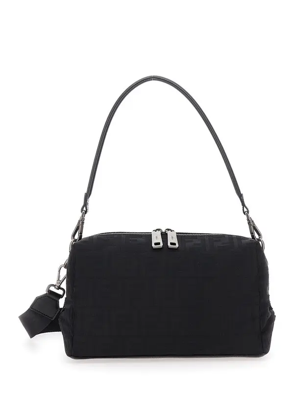 Fendi Lui Medium Shoulder Bag With Ff Motif - Black
