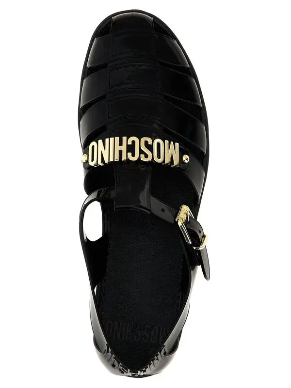 Moschino Jelly Sandals With Metal Logo