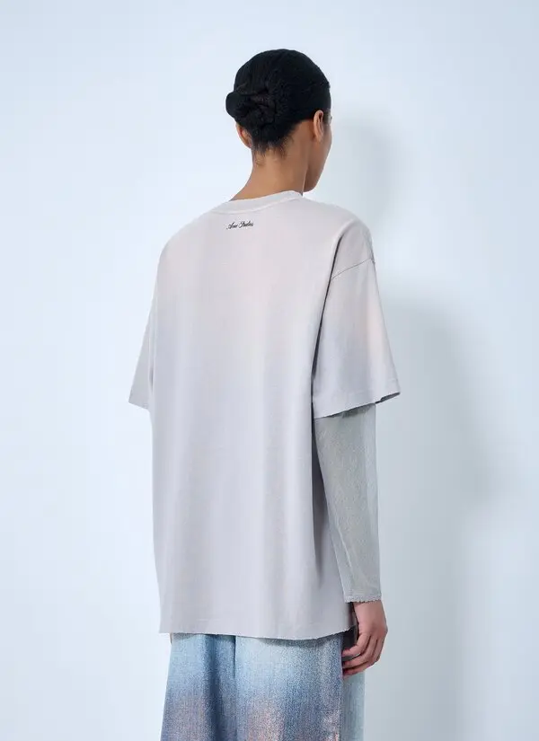 Acne Studios Layered Floral Graphic T-shirt - Gray
