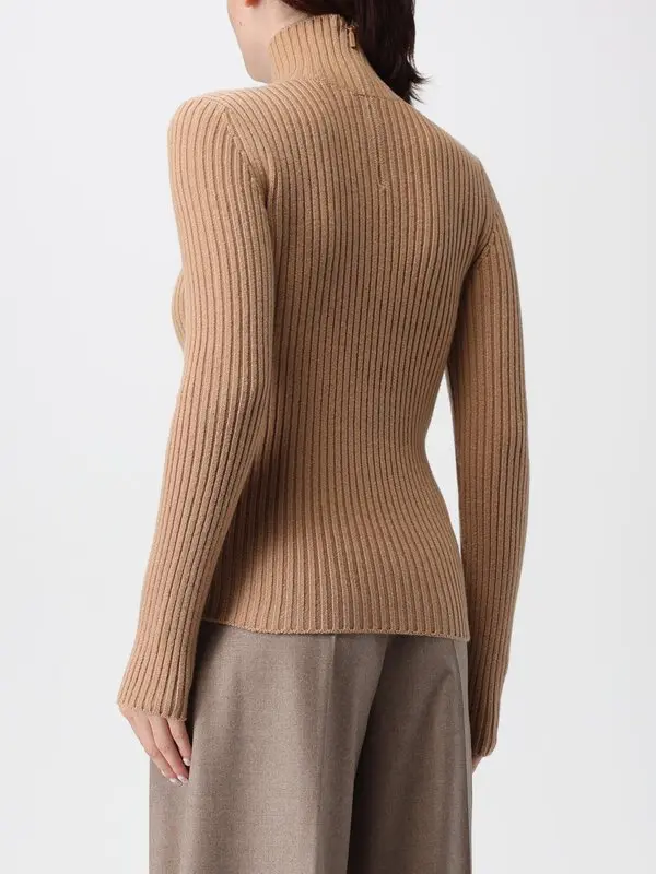 Max Mara Ribbed Camel Turtleneck Sweater - Brown