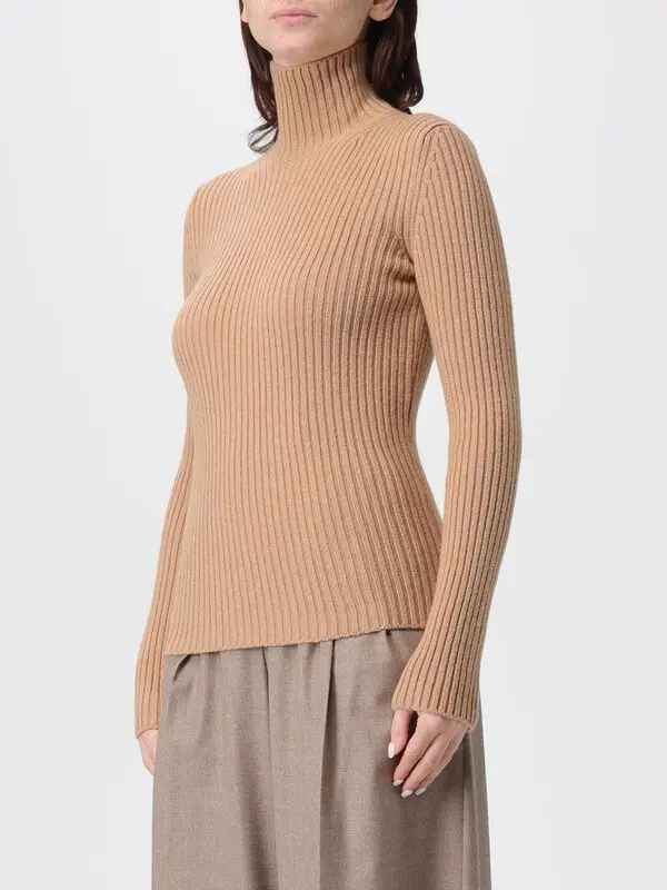 Max Mara Ribbed Camel Turtleneck Sweater - Brown