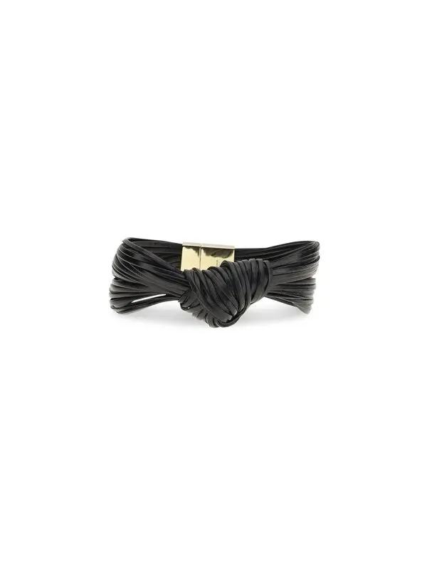 Bottega Veneta Knot Leather Bracelet - Black
