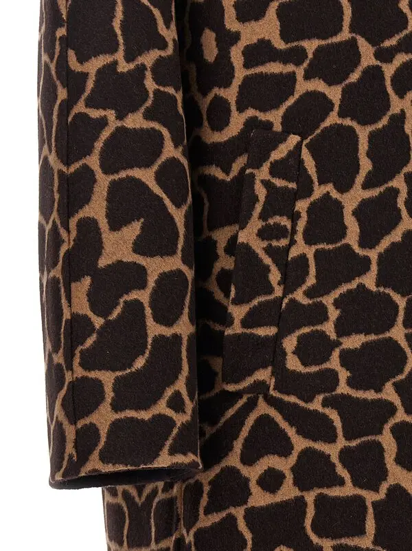 Max Mara Ortica Giraffe Jacquard Double Wool Coat