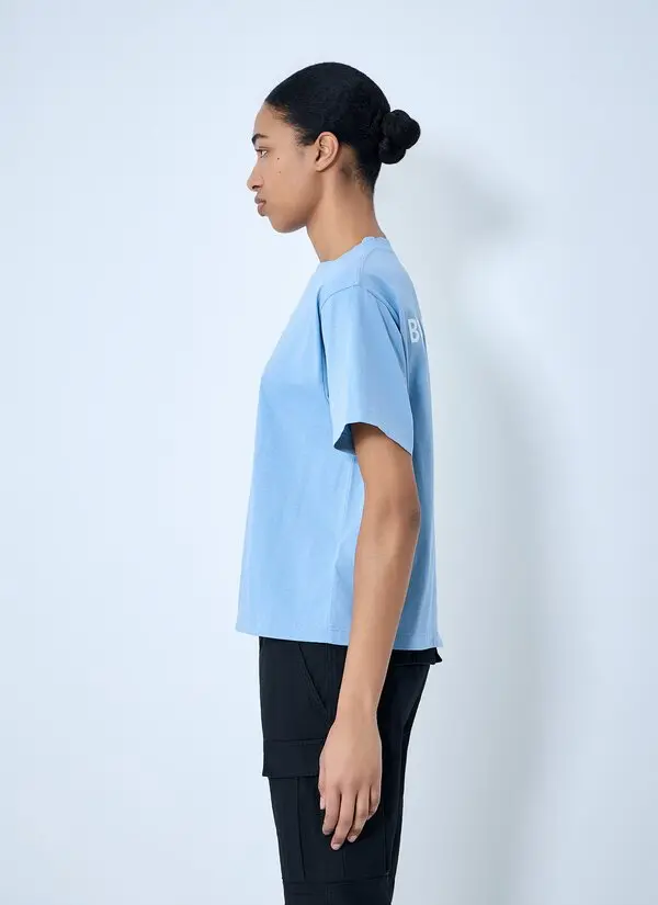 Balenciaga Medium Fit T-shirt With Logo Motif - Blue