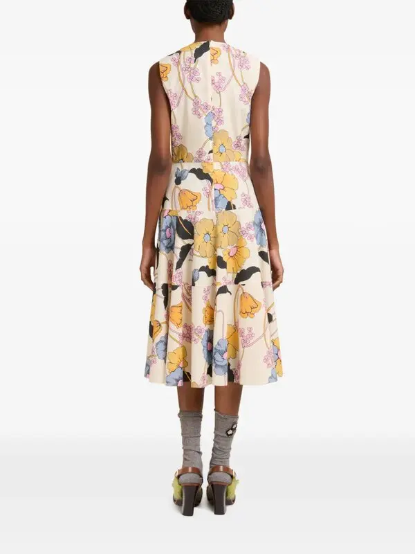 Marni Melodia Print Poplin Midi Dress