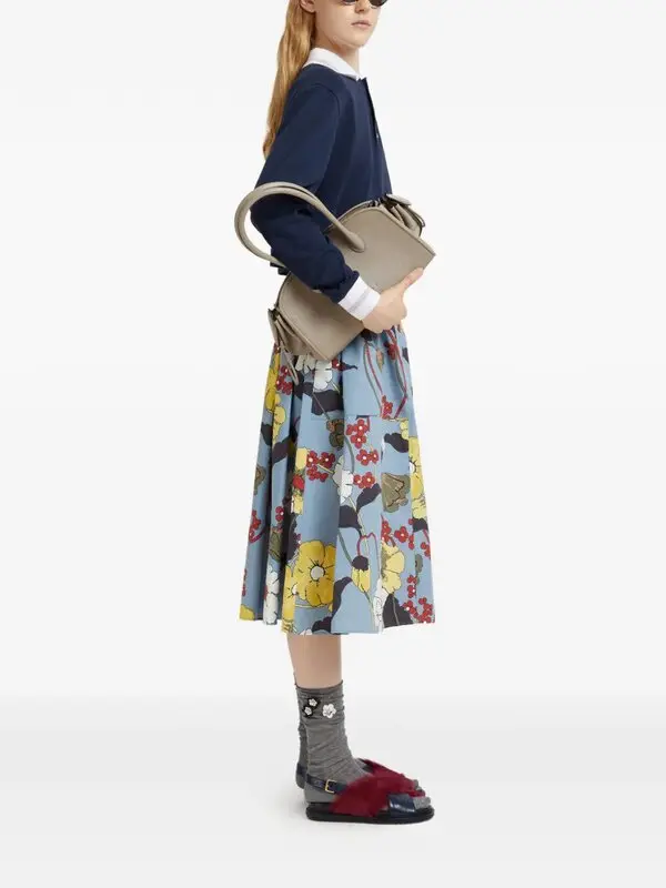 Marni Poplin Midi Skirt With Melodia Print
