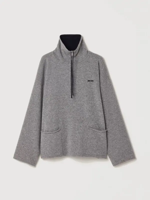 Miu Miu Quarter Zip Pullover With Pockets