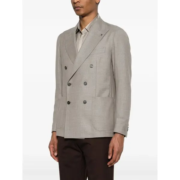 Tagliatore Grey Double-breasted Blazer