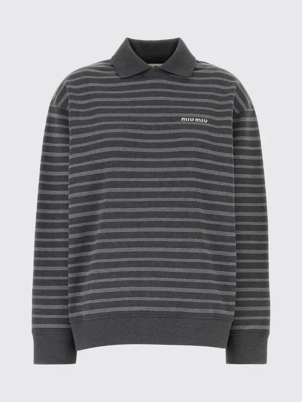 Miu Miu Classic Collar Polo Shirt - Gray