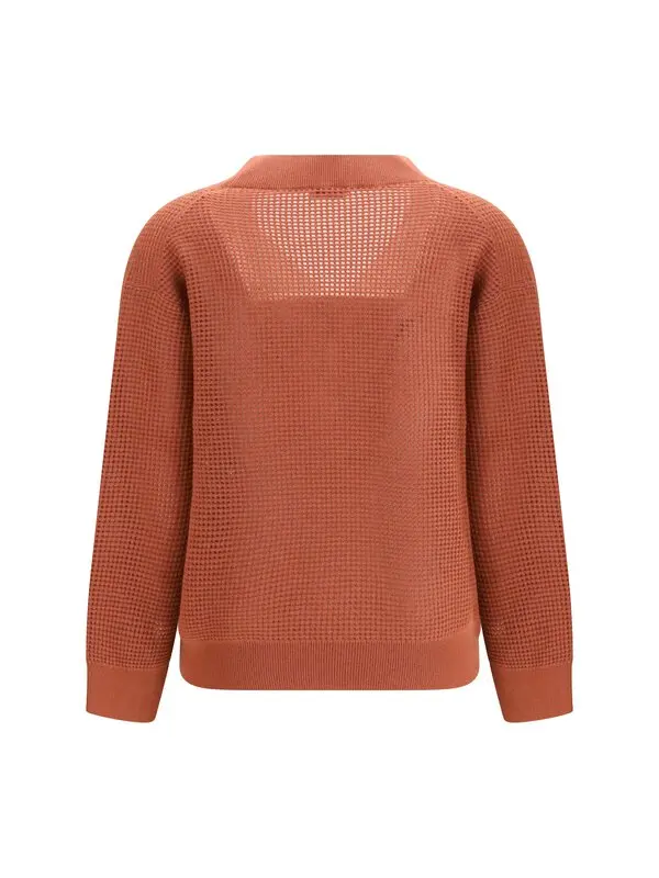 Brunello Cucinelli Cashmere Net Sweater - Red