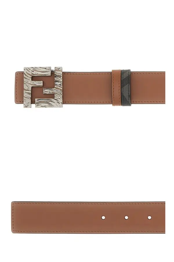 Fendi Leather Belt With Ff Buckle