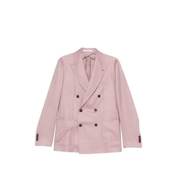 Tagliatore Double-breasted Lapel Pin Blazer - Pink