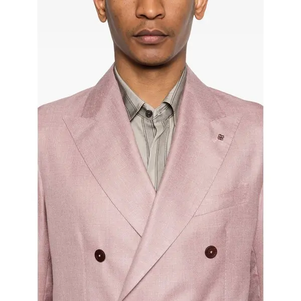 Tagliatore Double-breasted Lapel Pin Blazer - Pink