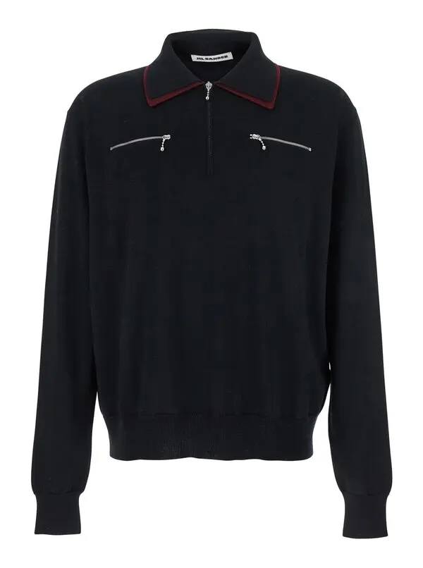 JIL SANDER Wool Sweater With Zip Pockets - Multicolor