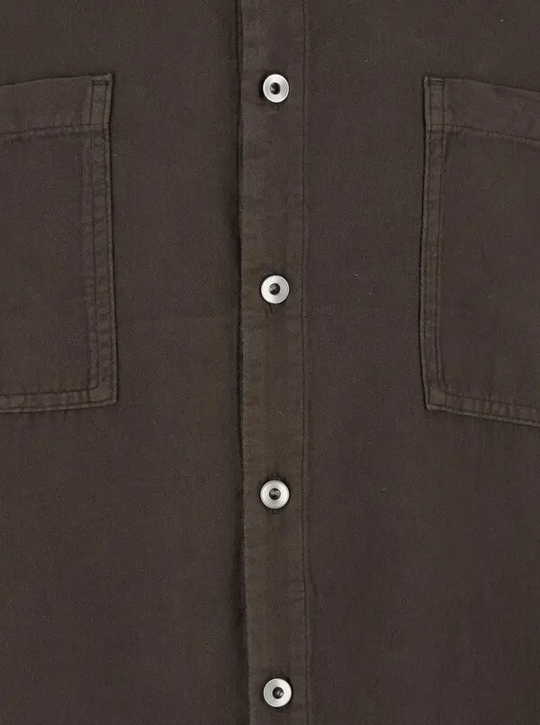 Rick Owens Brown Classic Collar Shirt With Lace Detail In Cotton - Multicolor