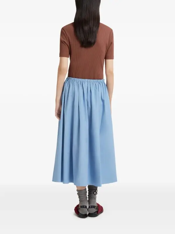 Marni Organic Poplin Drawstring Midi Skirt