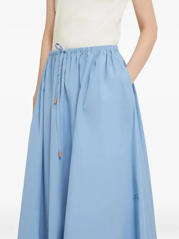 Marni Organic Poplin Drawstring Midi Skirt