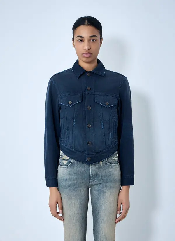 Balenciaga Curved Waistband Jacket - Blue