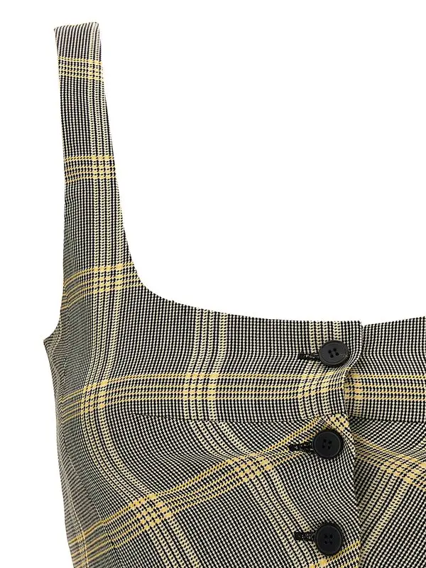 Marni Cropped Check Wool Blend Top