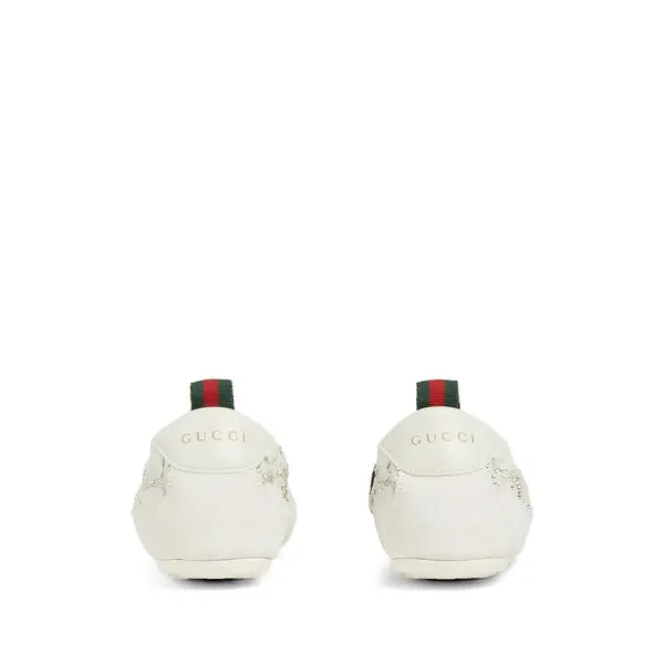 Gucci Lace-up Trainers With Stripe Detail - Cream