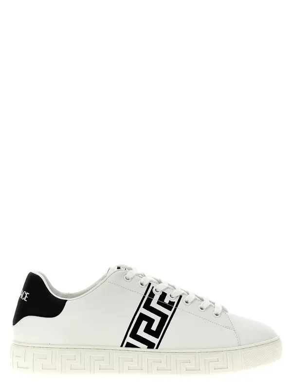 Versace Greca Embroidered Leather Sneakers - Multicolor
