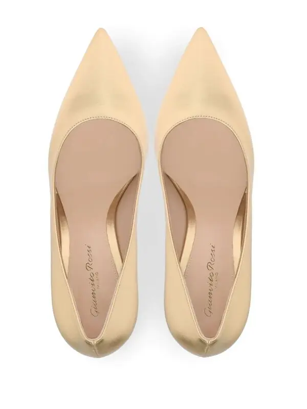 GIANVITO ROSSI 85 Metallic Nappa Leather Pumps - Silver