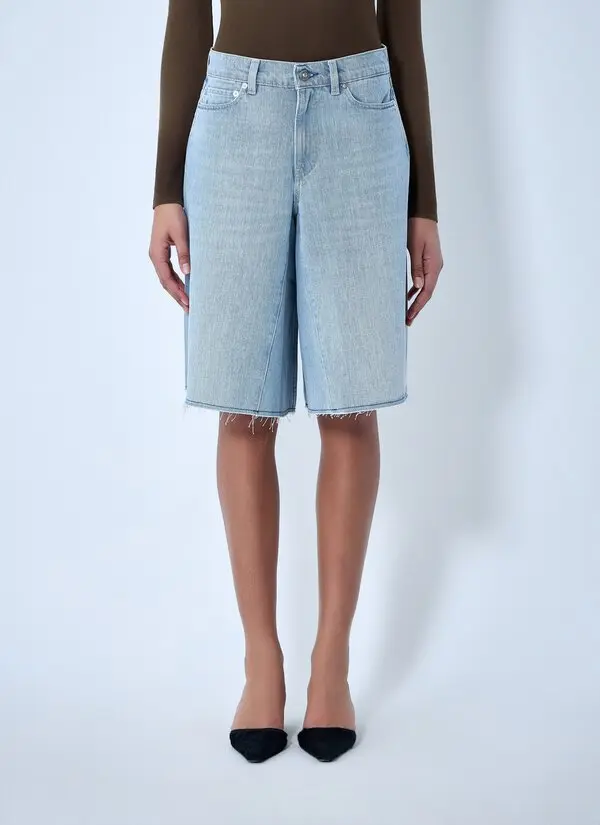 Our Legacy Midi Denim Shorts With Raw Hem