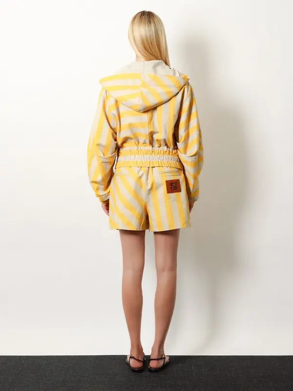 Fendi Cotton And Linen Jacket With Striped Motif - Multicolor