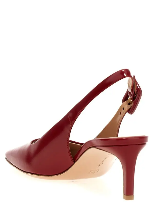 GIANVITO ROSSI Ric Slingbacks With Square Toe And Adjustable Strap - Red