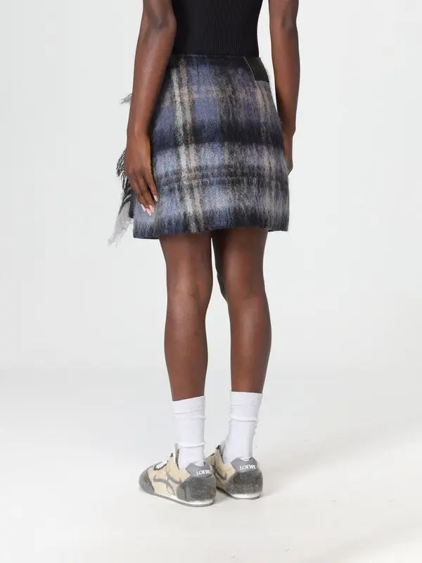 Loewe Plaid Fringe Skirt