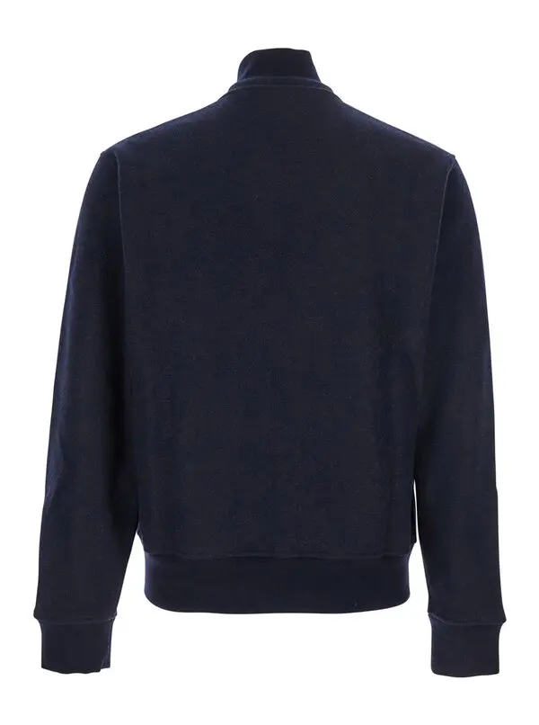 Givenchy Wool Cashmere Blend High Neck Zip-up Jacket With Logo Patch - Multicolor