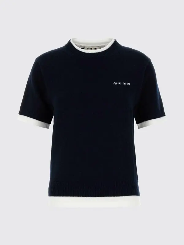 Miu Miu Short Sleeve Knit Top