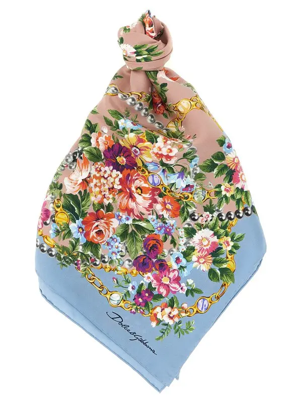 Dolce & Gabbana Mazzolini Di Fiori' Scarf - Blue