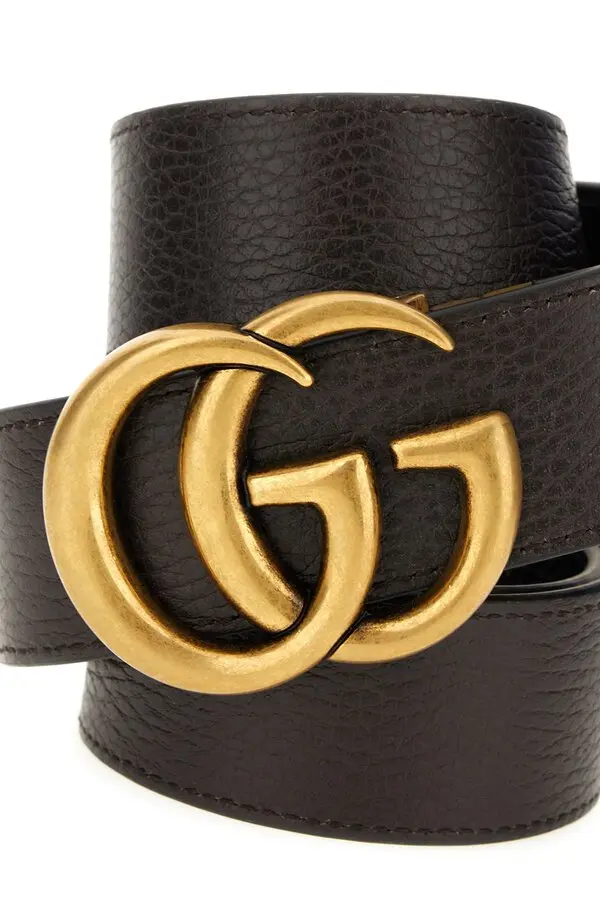 Gucci Gg Marmont Leather Belt With Gold Tone Buckle - Multicolor