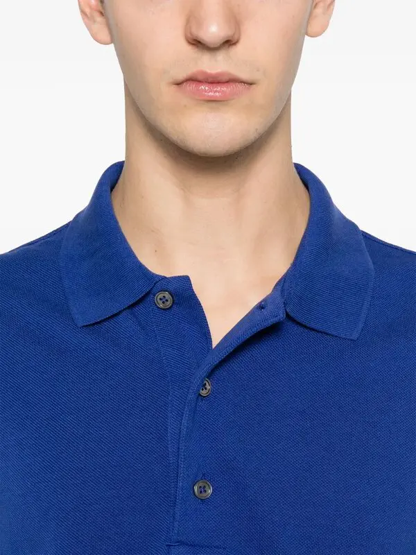 TOM FORD Cotton Piqué Polo Shirt - Blue