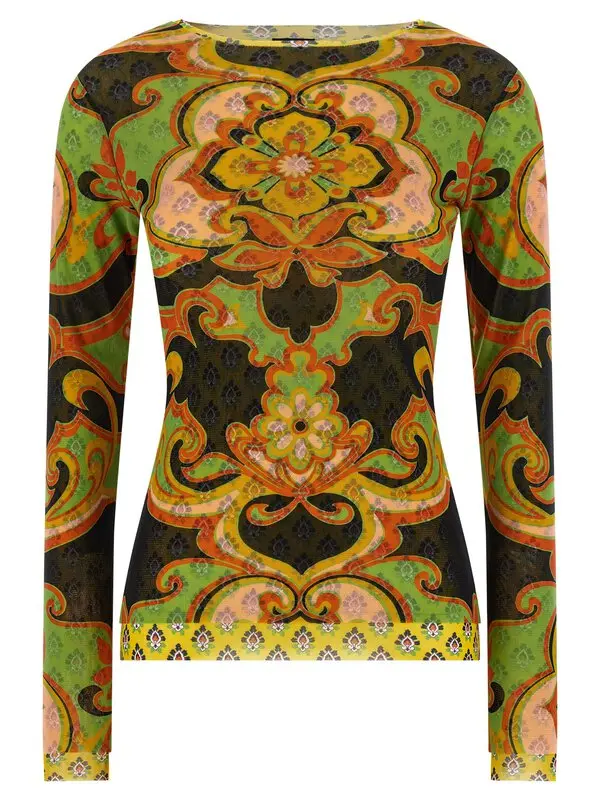 Etro Patterned Double-layer Mesh Sweater - Multicolor