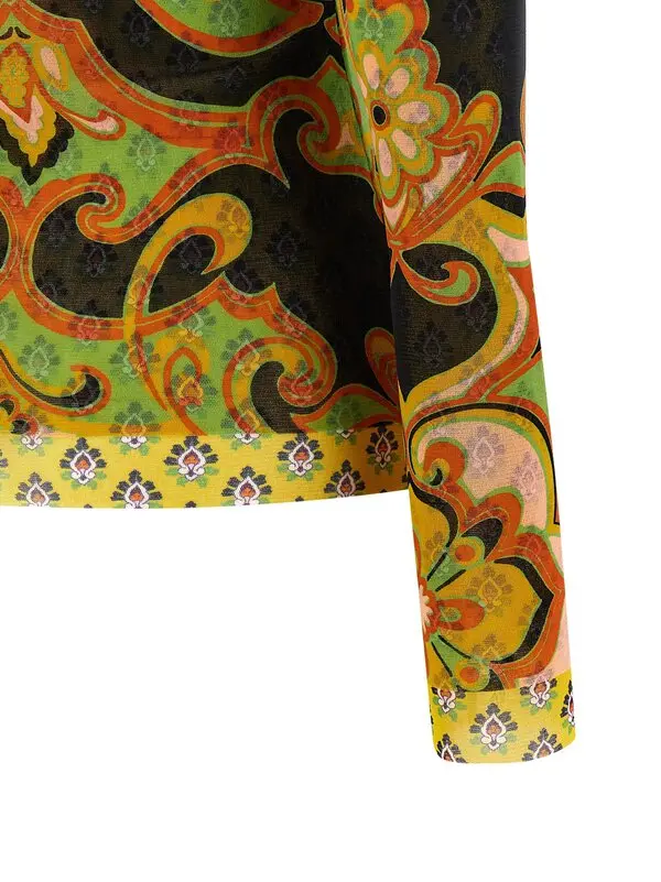 Etro Patterned Double-layer Mesh Sweater - Multicolor