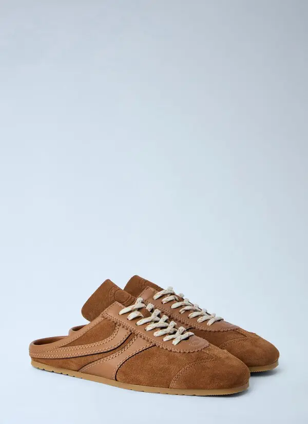 Dries Van Noten Leather Suede Slip-on Sneakers