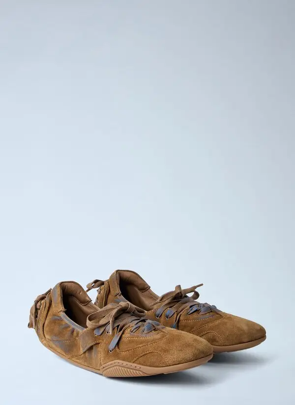 Acne Studios Suede Lace-up Flats - Brown
