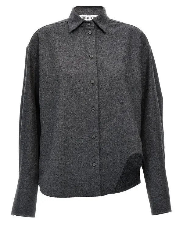 Attico Eliza Wool Blend Shirt - Gray