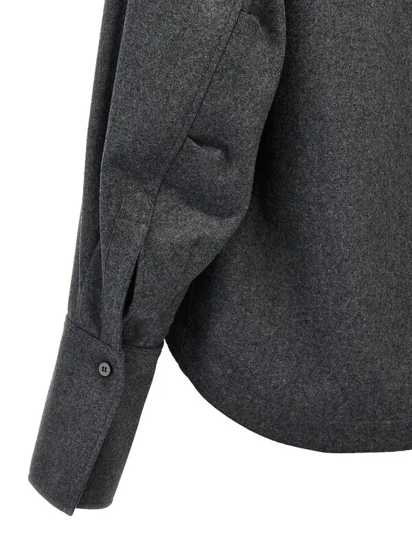 Attico Eliza Wool Blend Shirt - Gray