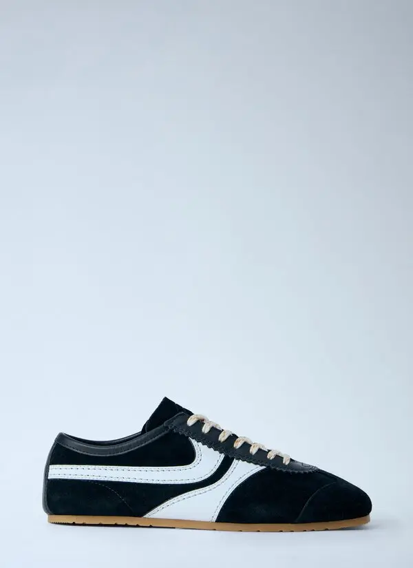 Dries Van Noten Suede Paneled Lace-up Trainers - Black